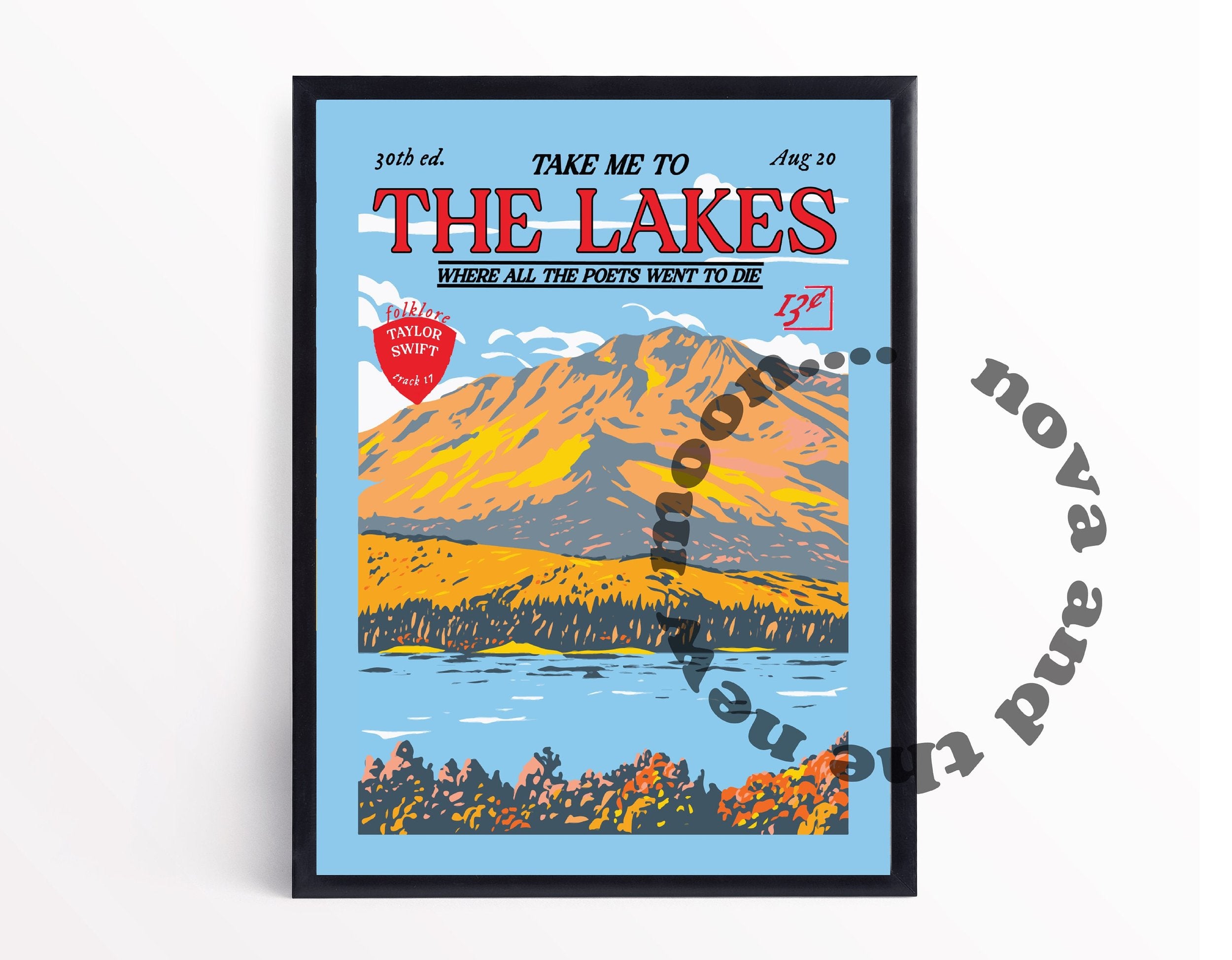 The lakes | Windermere peaks vintage magazine style print A4 / A3 ...