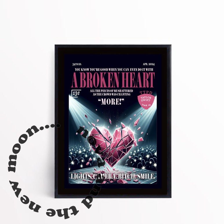 I Can do it with a broken heart ICDIWABH art print | Retro magazine st ...
